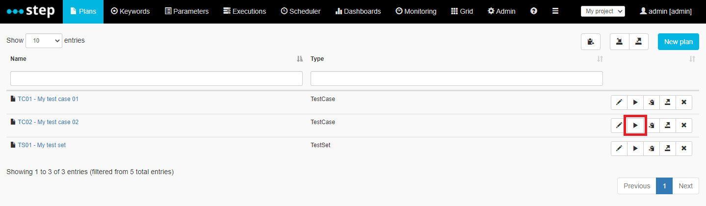 Executions | Exense Resource Repository