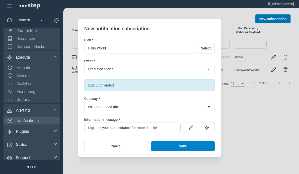 Notifications | Exense Resource Repository