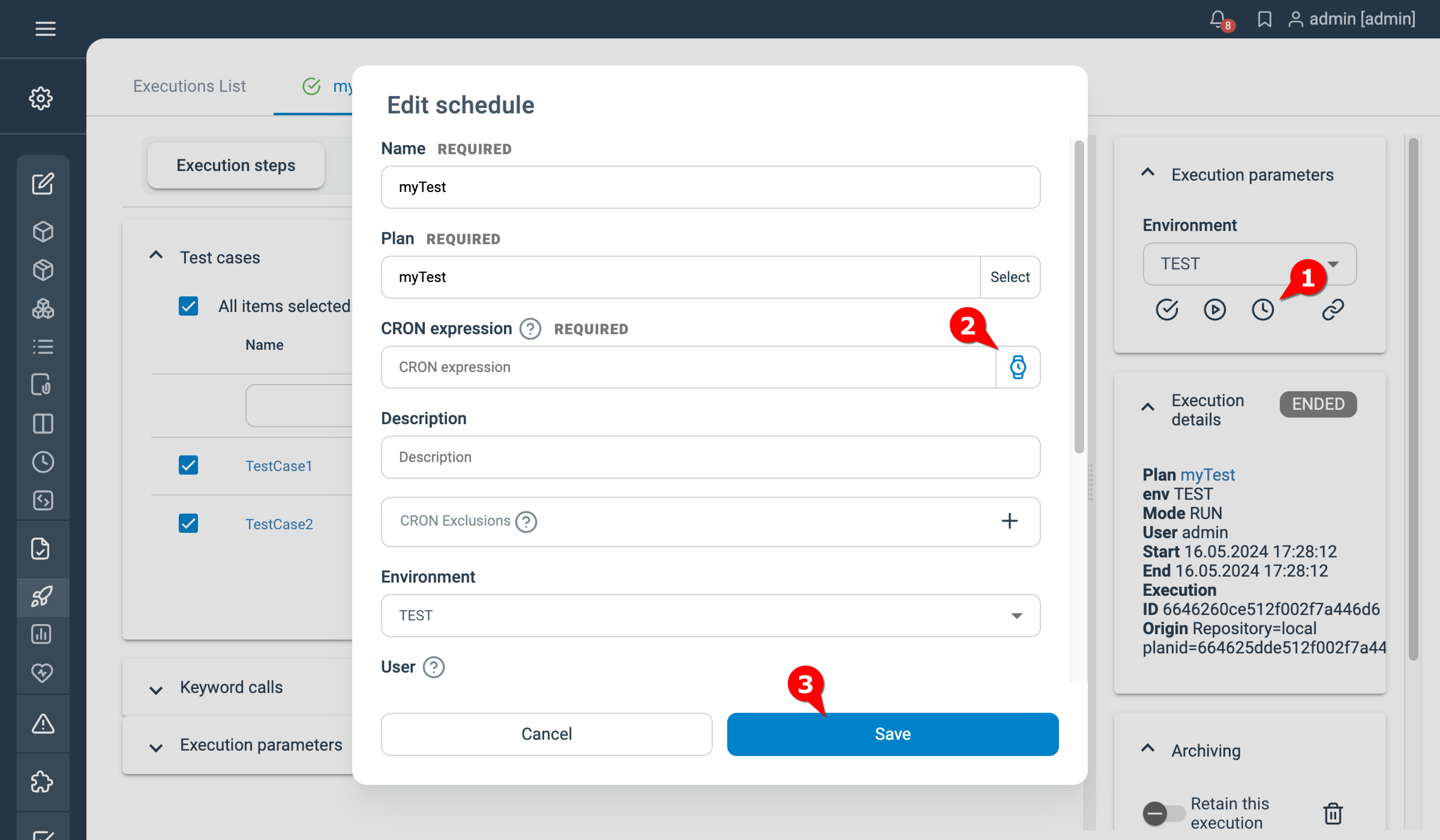 Executions | Exense Resource Repository