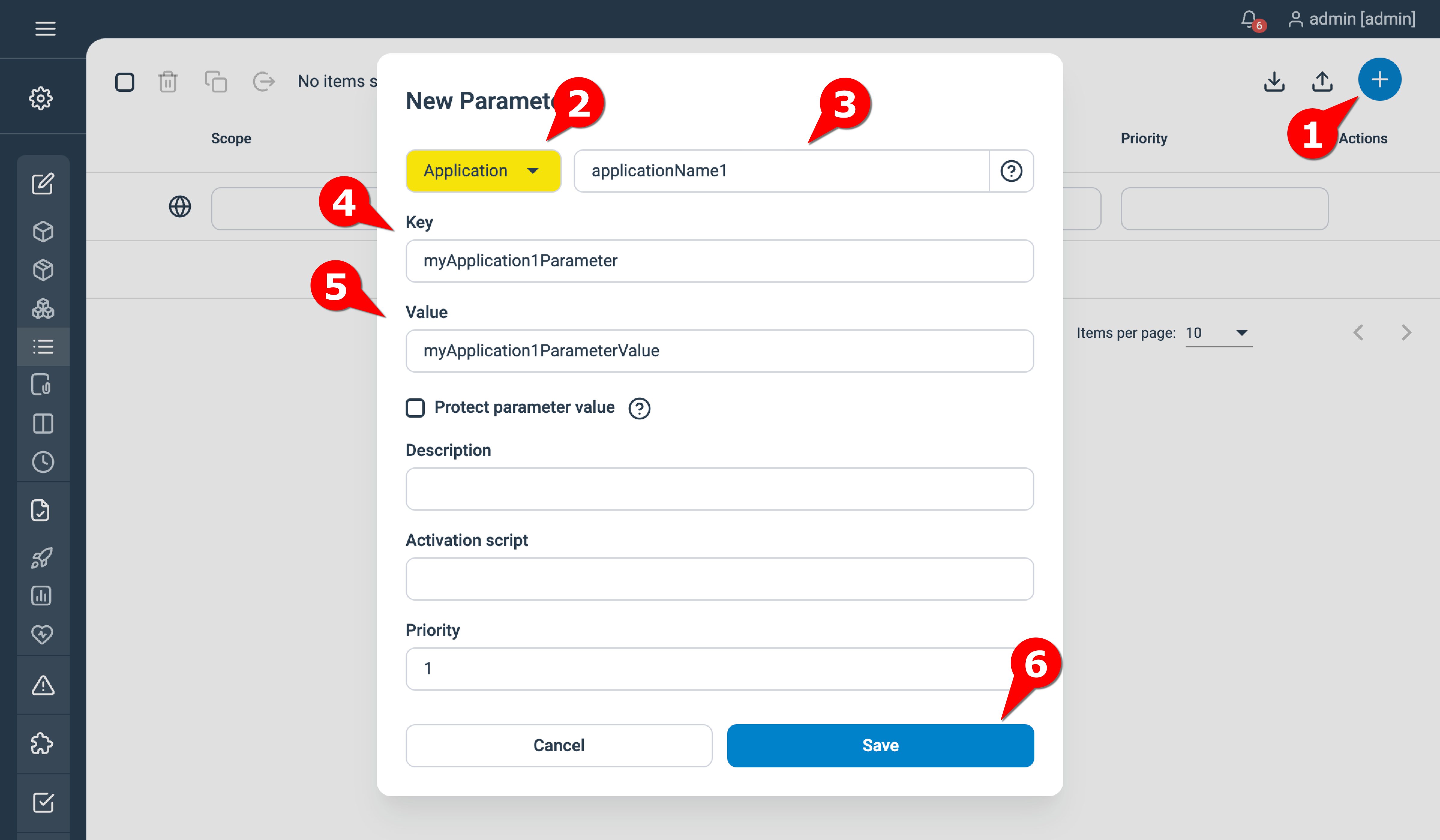 Parameters | Exense Resource Repository