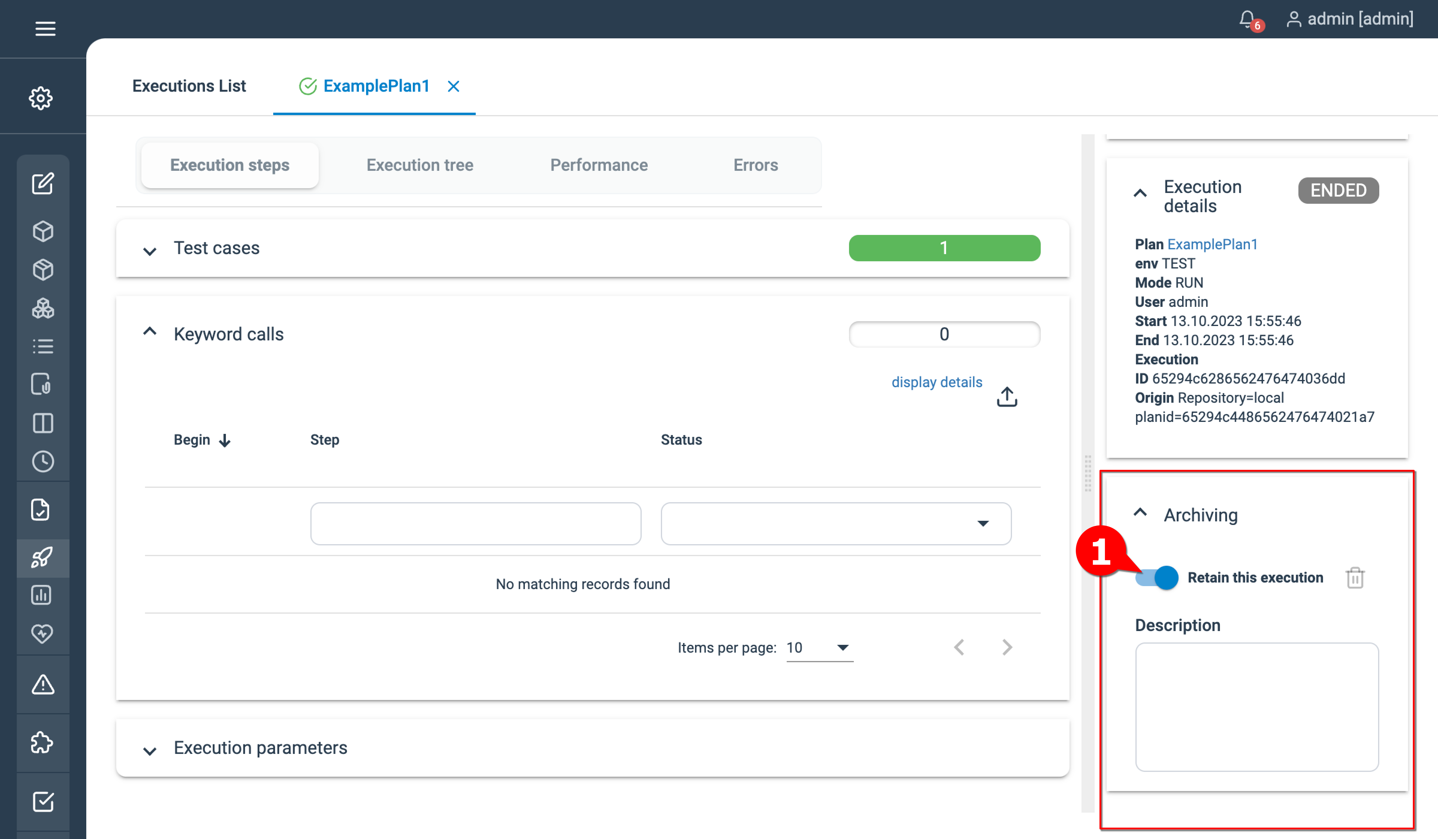 Archiving | Exense Resource Repository